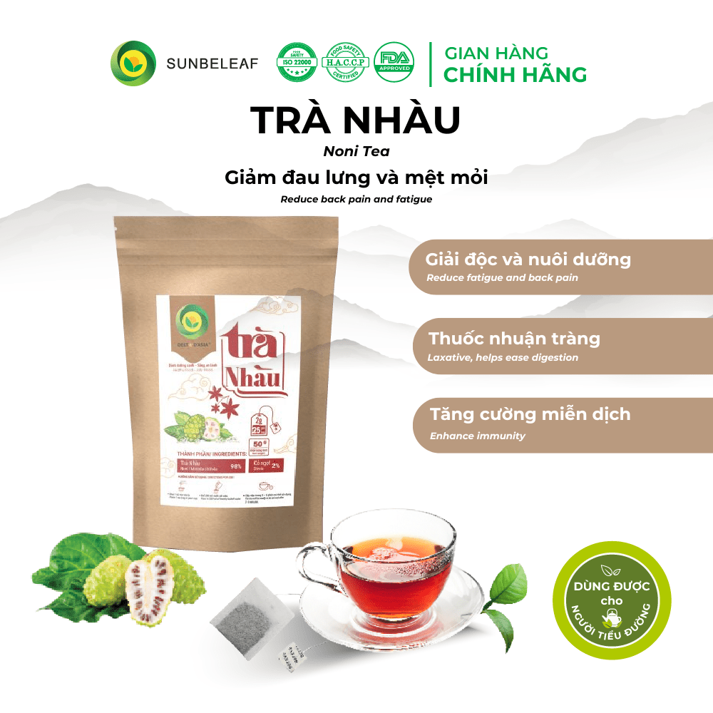 Noni Tea Bag - Delta Reduce Back And Joint Pain Zip 50 Bag